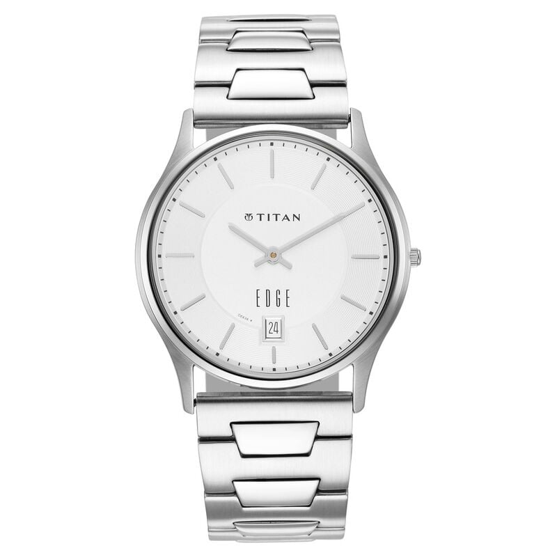 NR1683SM01 Titan Quartz Analog with Date Silver Dial Stainless Steel S