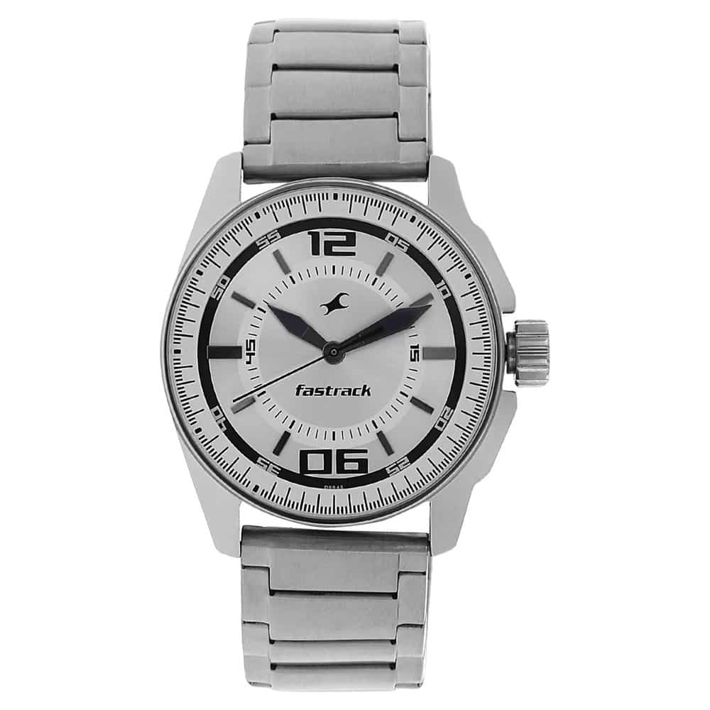 NR3089SM01 SILVER DIAL SILVER METAL STRAP WATCH