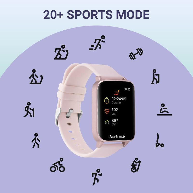 38073AP03 Fastrack Reflex Curv Pink: Health & Sleep Tracker with Bold