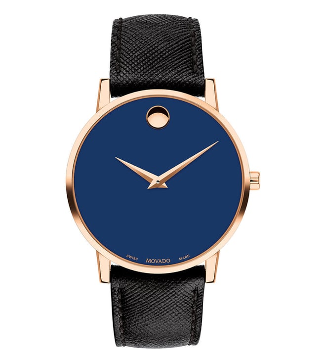 Movado Museum Classic Swiss Qtz Blue Round Dial Men's Watch - 0607266