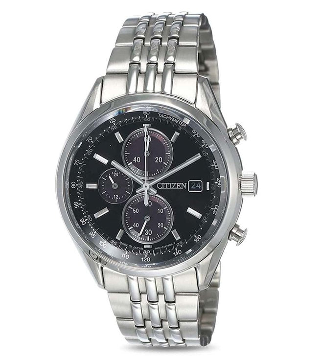 CITIZEN ECO-DRIVE GENTS WATCH BLACK DIAL - CA0450-57E