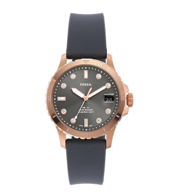 FB-01 Three-Hand Date Gray Silicone Watch