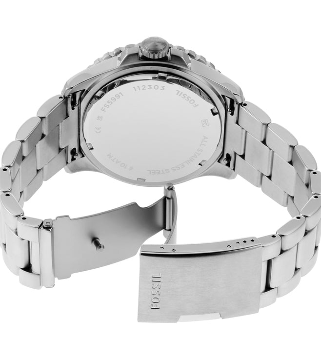 Fossil Blue GMT Stainless Steel Watch