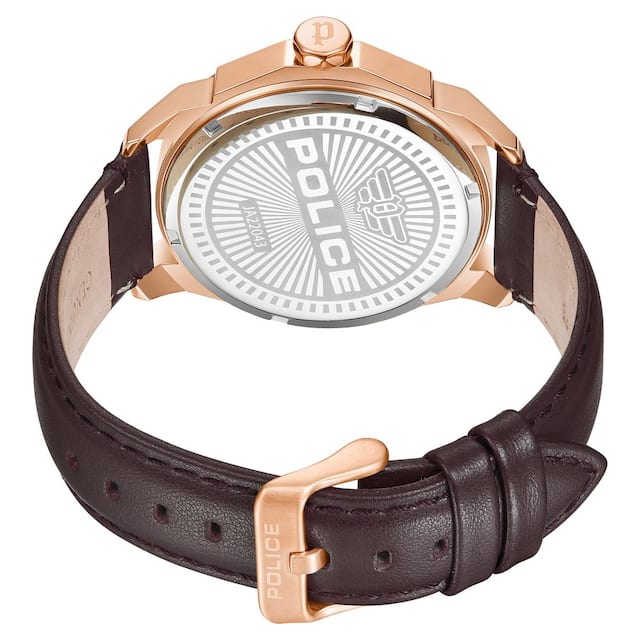 Police Brown Dial Brown Leather Strap Watch PLPEWJA2204307