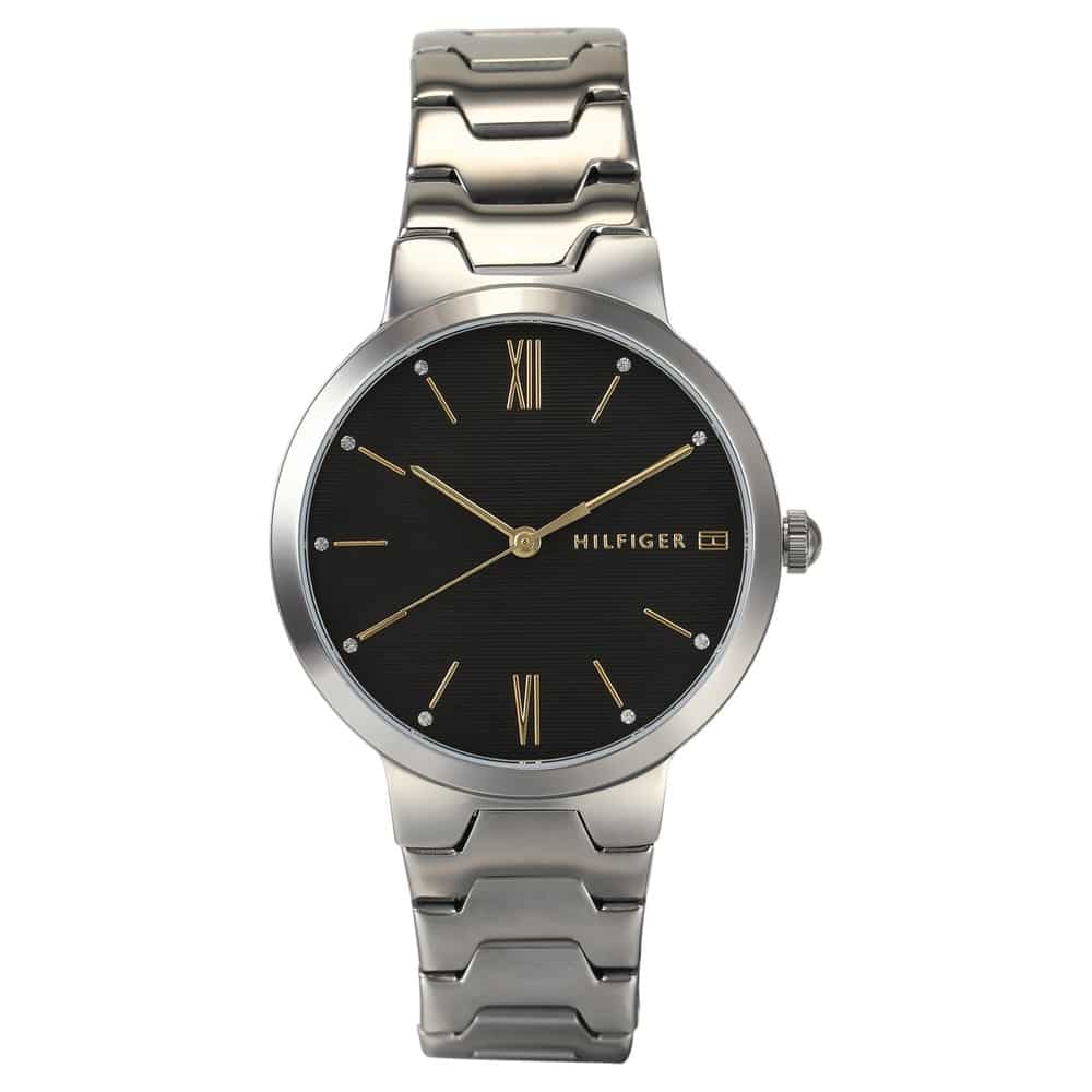 Tommy Hilfiger Womens Black Dial Stainless Steel Analogue Watch - TH17