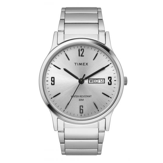TIMEX CLASSICS MEN'S MECHANICAL AUTOMATIC WIND SILVER DIAL ROUND CASE