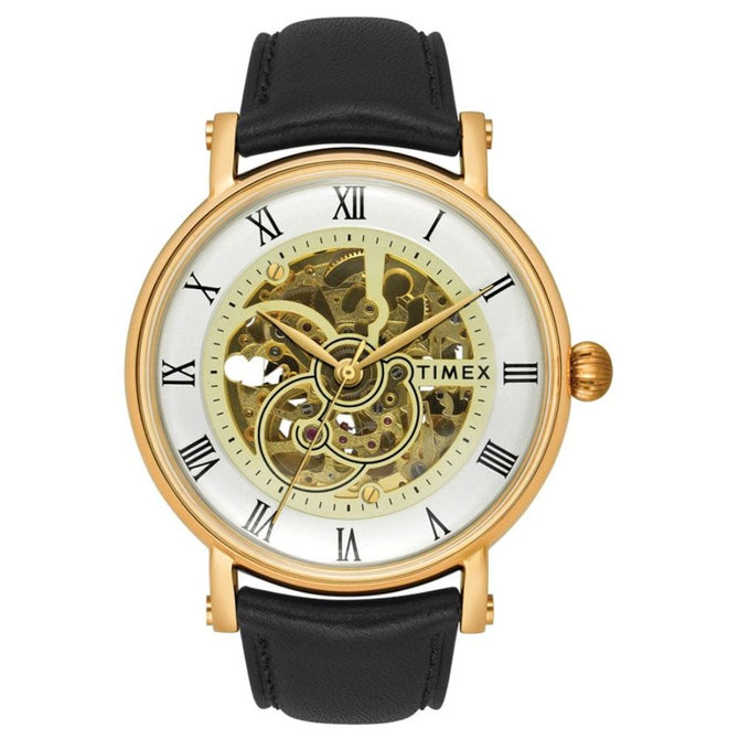 Timex E Class Men's Silver Dial Round Case Automatic Function Watch -T