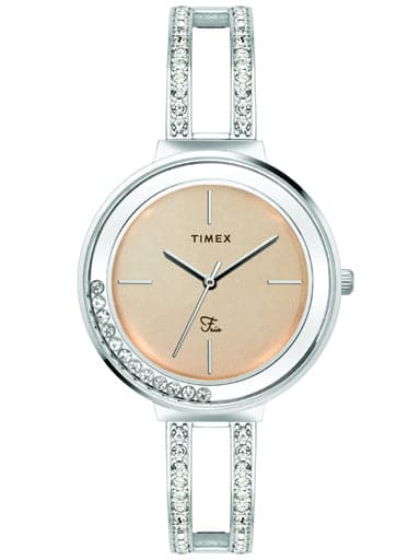 Timex Analog Rose Gold Dial Women'S Watch Twel13502