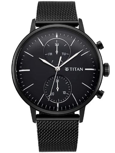 Titan Light Leathers Iv Analog Black Dial Men'S Watch 90135Nm01