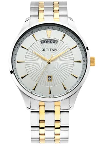 Titan Regalia Opulent Stainless Steel Silver Dial Watch Np90127Bm01