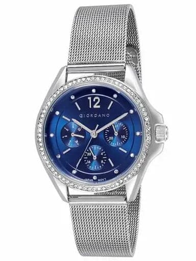 Giordano Womens Blue Dial Mesh Metal Analogue Watch 2940-22