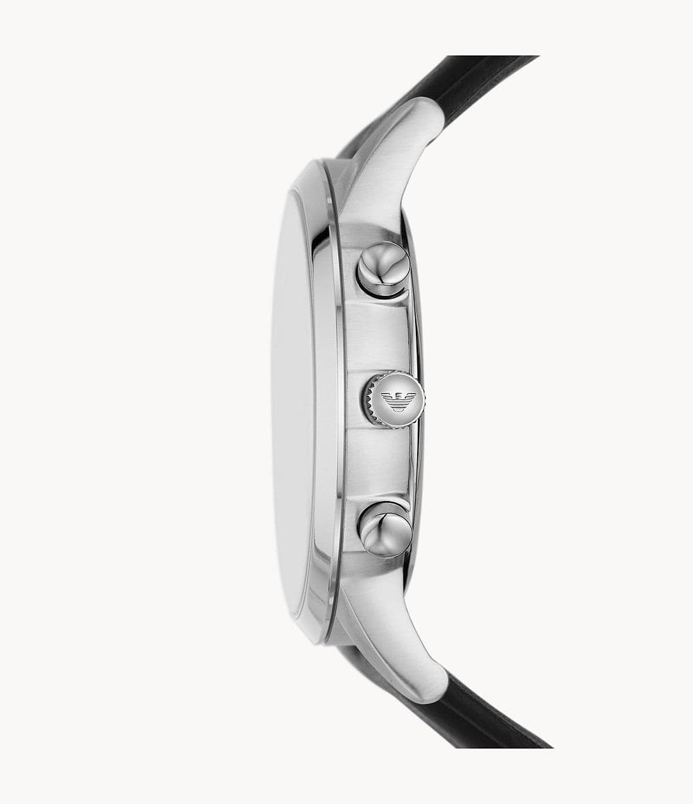 Emporio Armani Chronograph Black Leather Watch AR11431