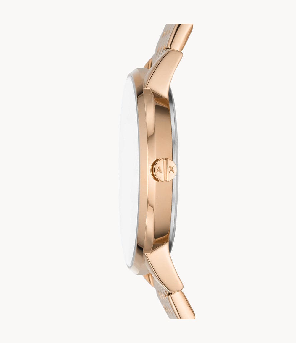 Armani Exchange Three-Hand Gold-Tone Stainless Steel Watch AX5581I