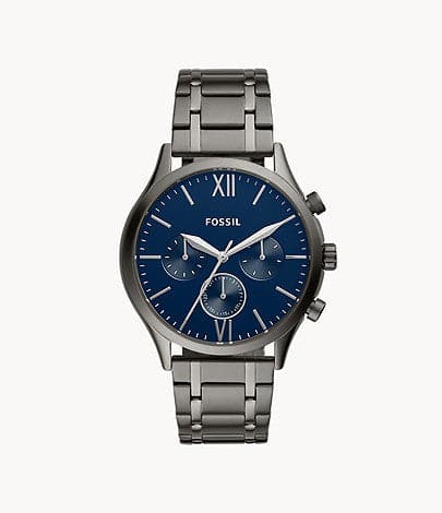 FOSSIL Fenmore Midsize Multifunction Smoke Stainless Steel Watch BQ240
