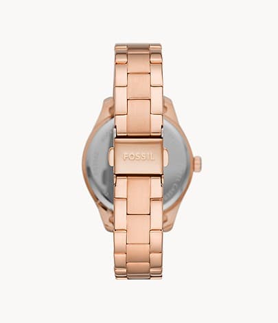 FOSSIL Rye Multifunction Rose Gold-Tone Stainless Steel Watch BQ3691I