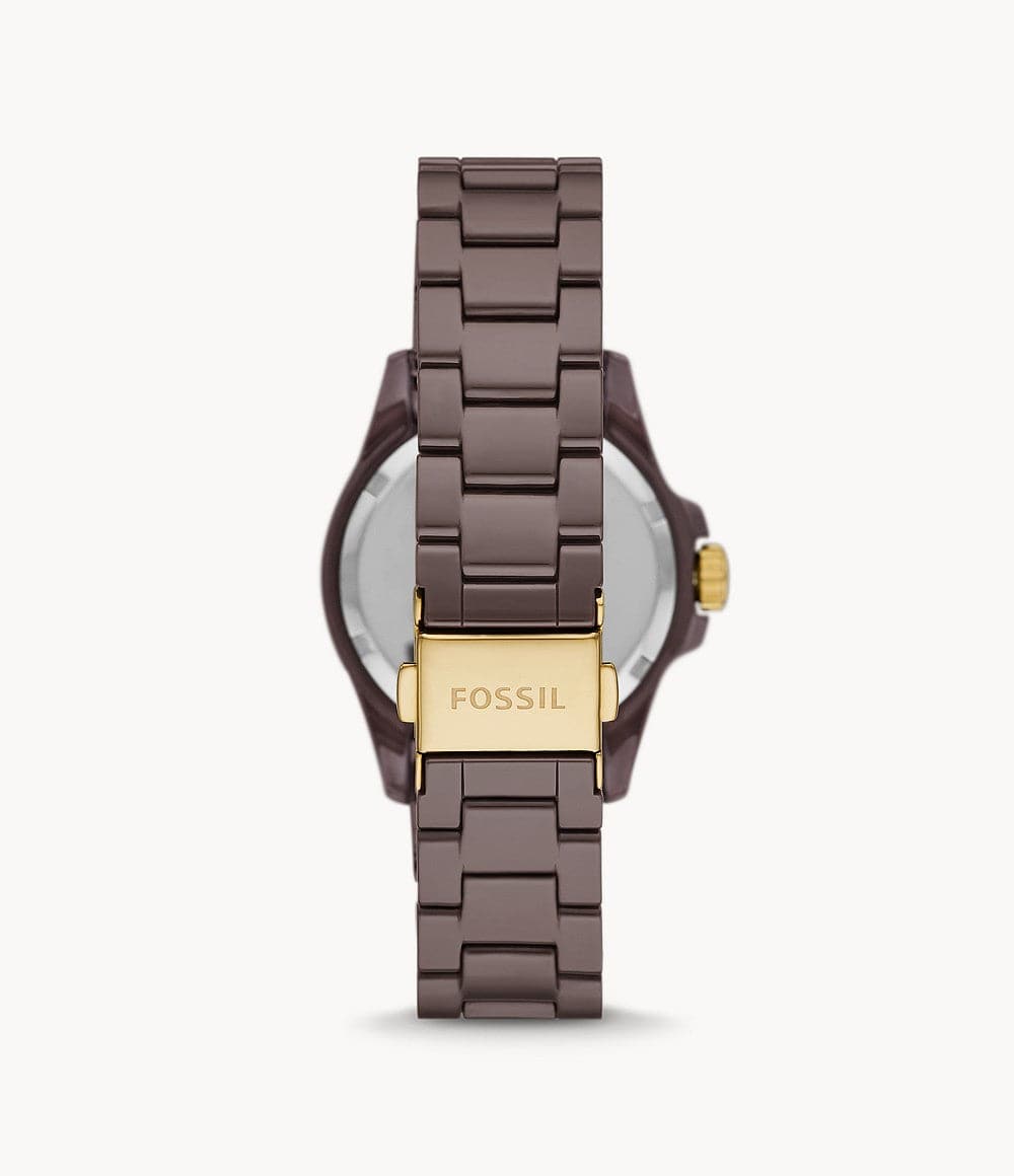 FOSSIL FB-01 Three-Hand Brown Ceramic Watch