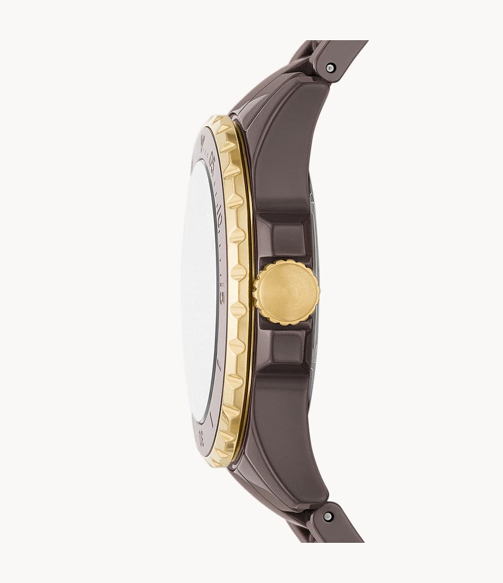 FOSSIL FB-01 Three-Hand Brown Ceramic Watch