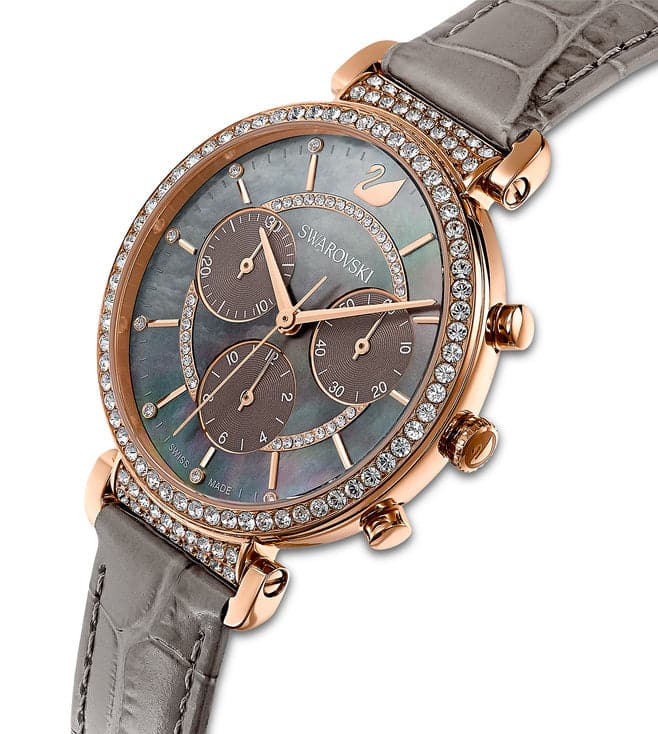 SWAROVSKI 5580348 Passage Leather Strap Chronograph Watch for Women