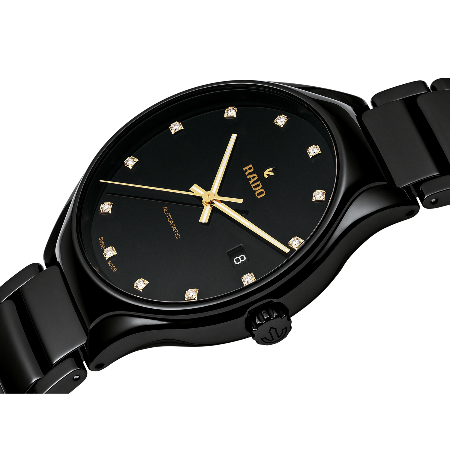 Rado True Automatic Diamond Black Dial Men'S Watch